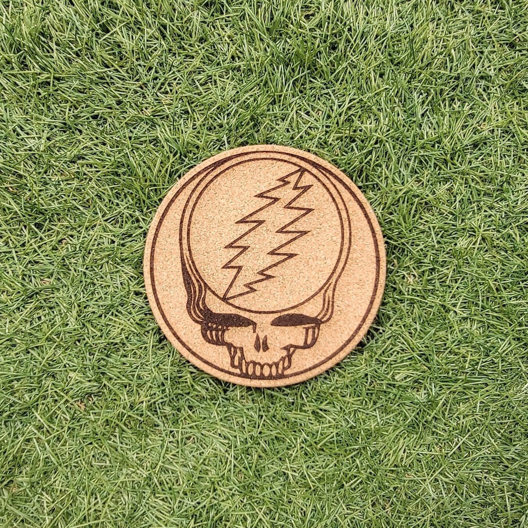 Grateful Dead Cork Coasters, Laser Engraved, Custom, Man Cave ...