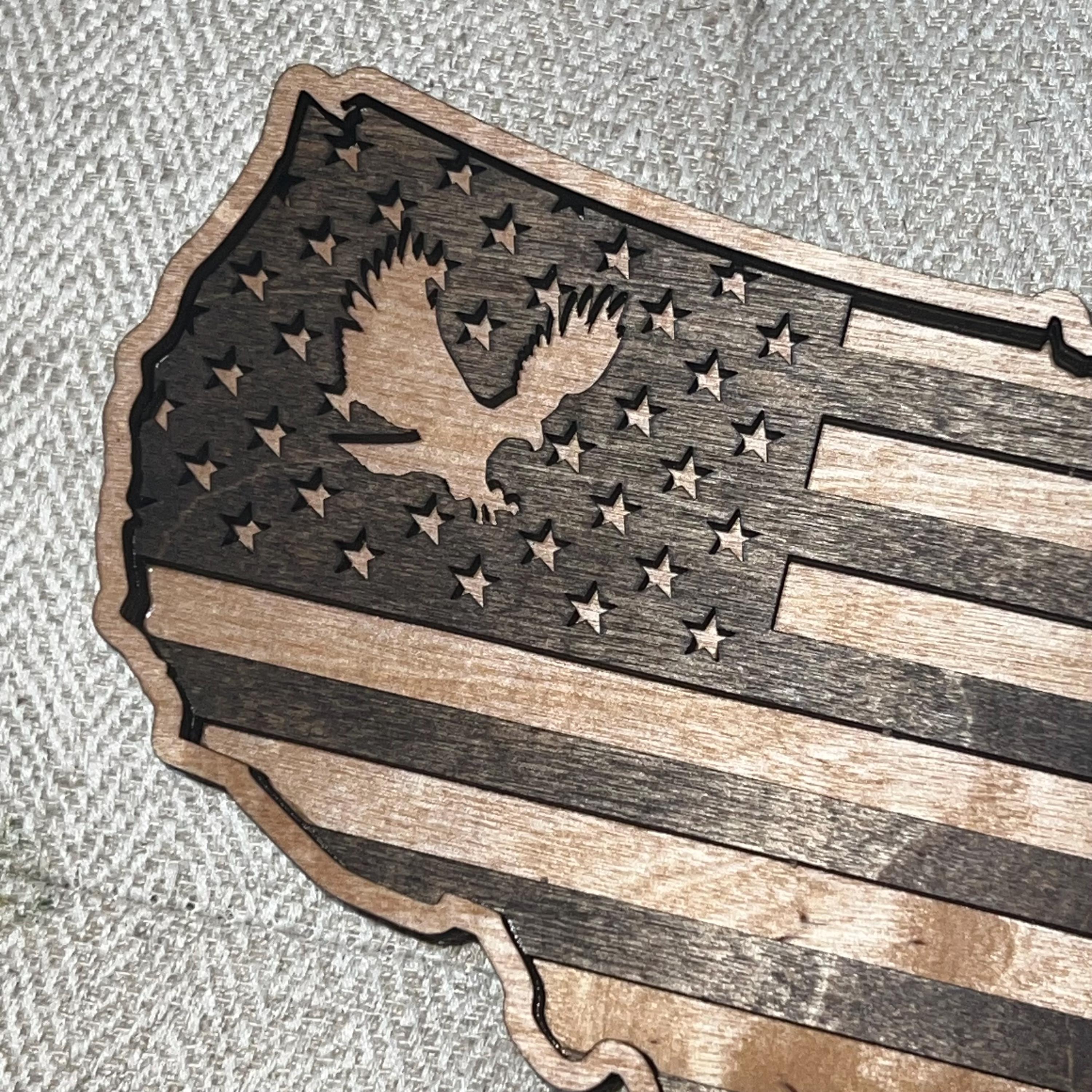Laser Ready Files Layered United States of America Flag Eagle Digital ...