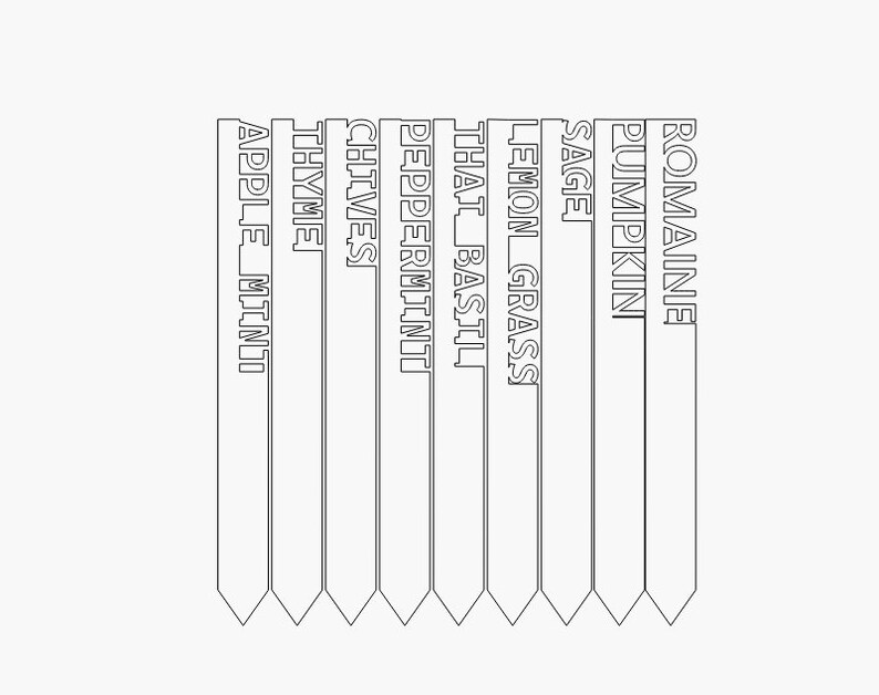 Laser Cut Garden Markers SVG. DXF. AI. Files - Etsy