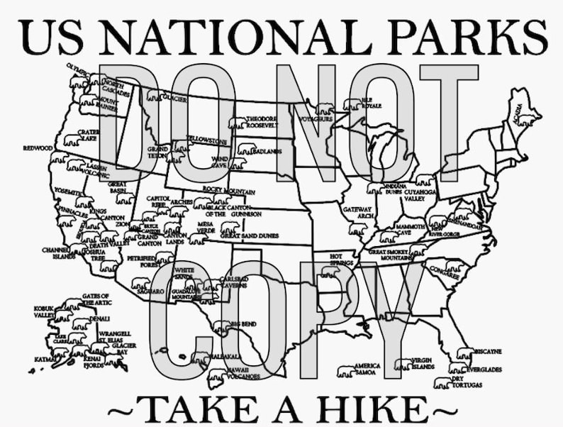 3 Map Bundle - LASER READY FILES - United States National Parks Map ...