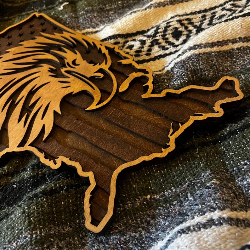 Laser Ready Files Layered United States of America Flag With Eagle ...