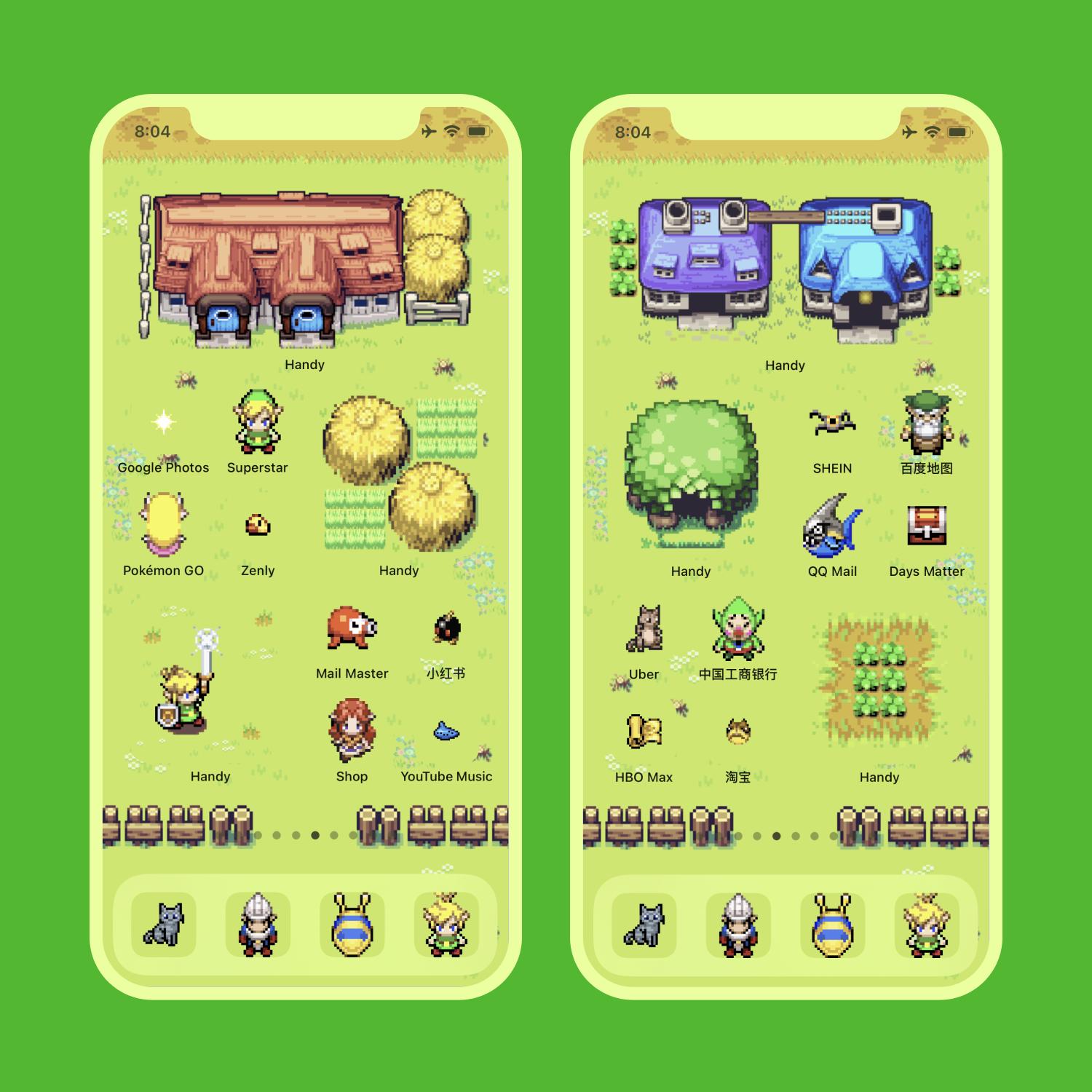 Zelda Minish Cap iPhone Icon Pack: Pixel Game Ios Theme (digital ...