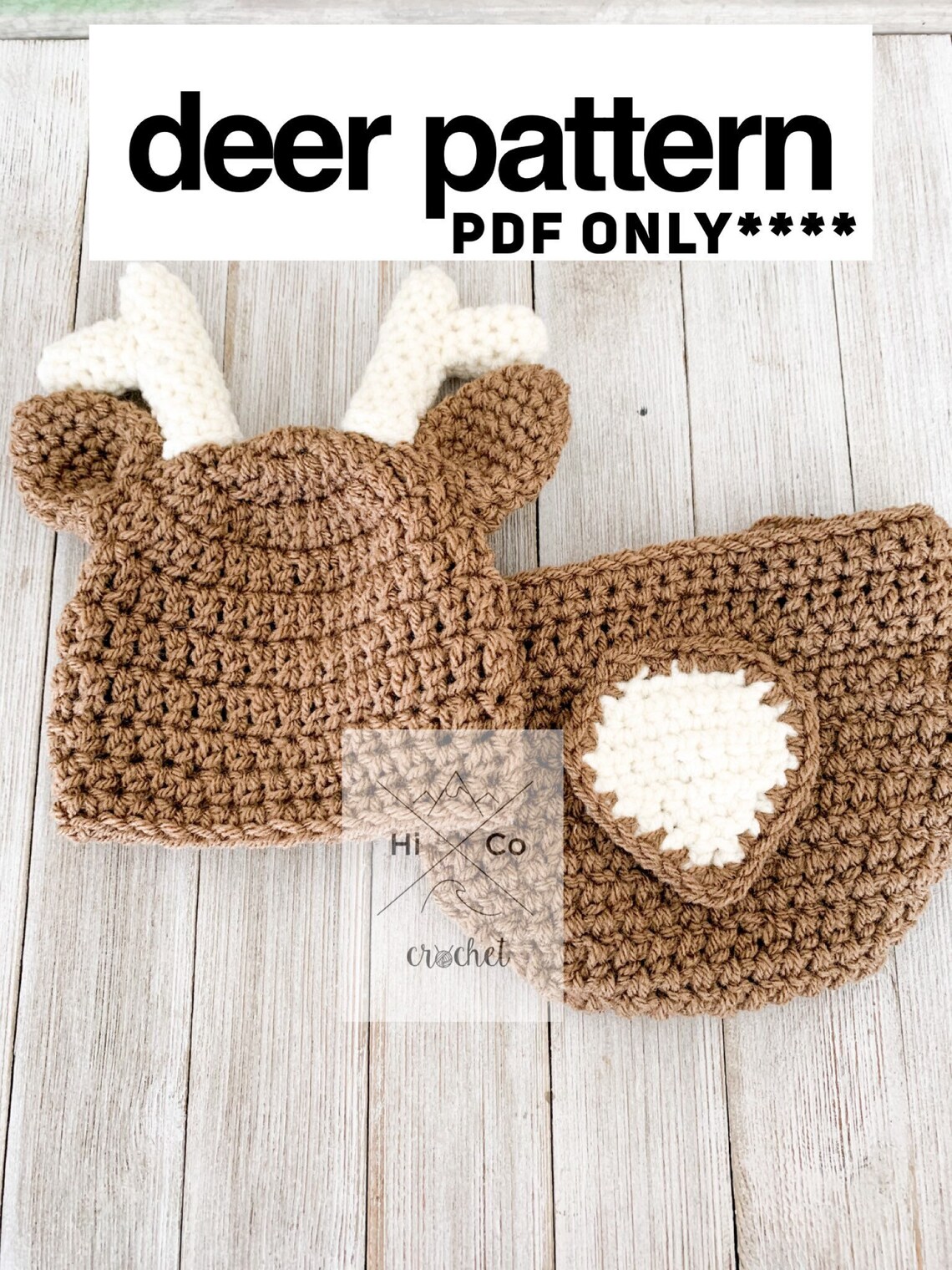 Crochet Deer Hatcrochet Deer PATTERN Crochet Deer Hat PDF - Etsy
