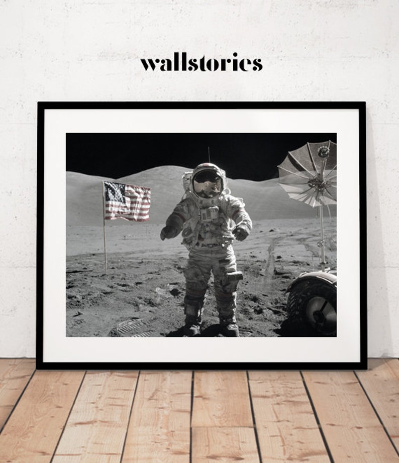 Moonlanding Art Print NASA Astronaut Moon Landing Apollo - Etsy