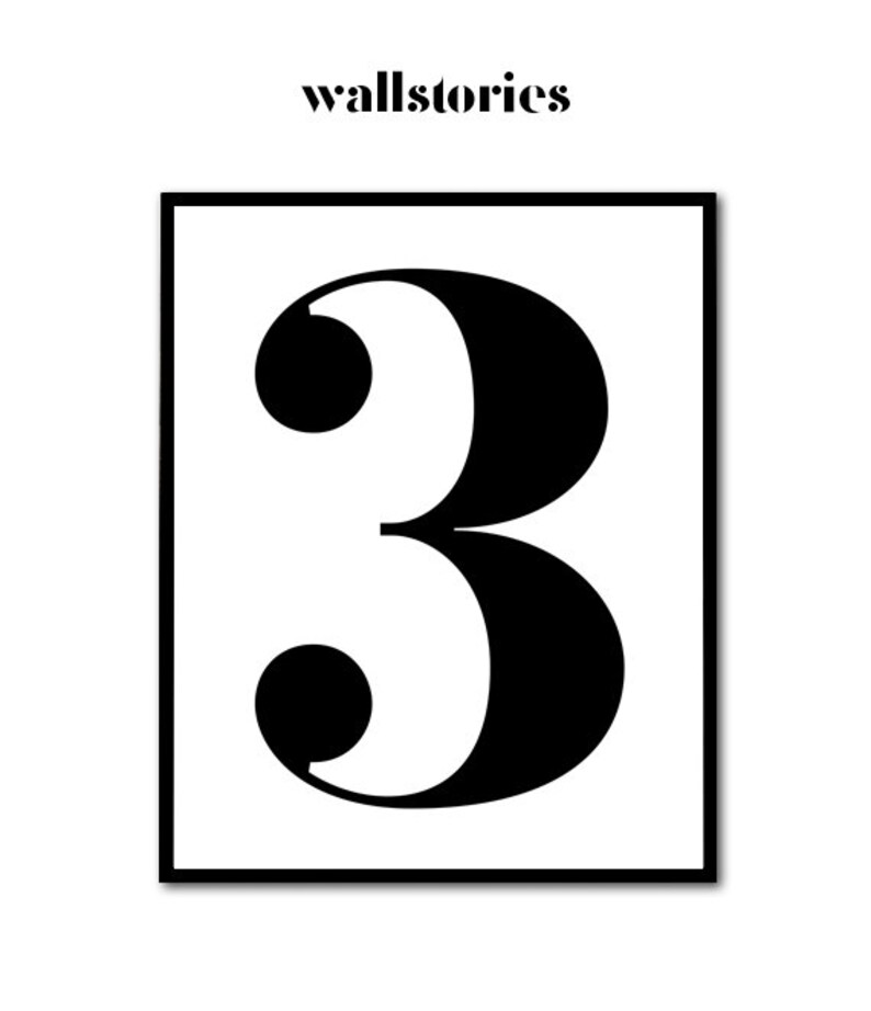 Number Three Print Number 3 3 Print Number 3 Art (Download Now) - Etsy