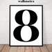 Number Eight Print, Number 8, 8 Print, Number 8 Art, Printable Number ...