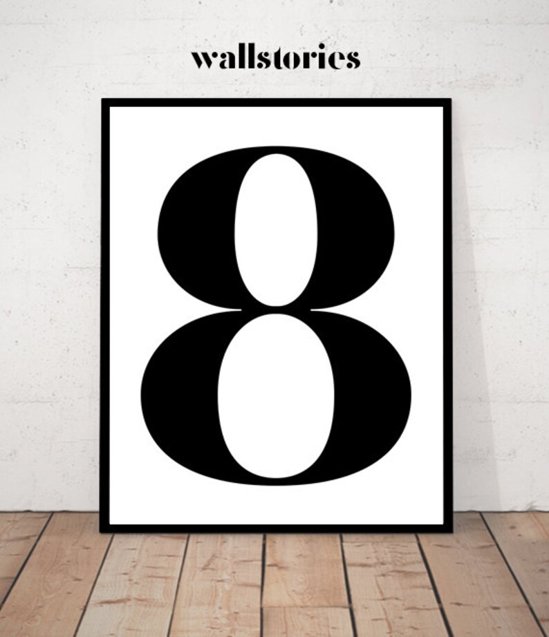 Number Eight Print, Number 8, 8 Print, Number 8 Art, Printable Number ...