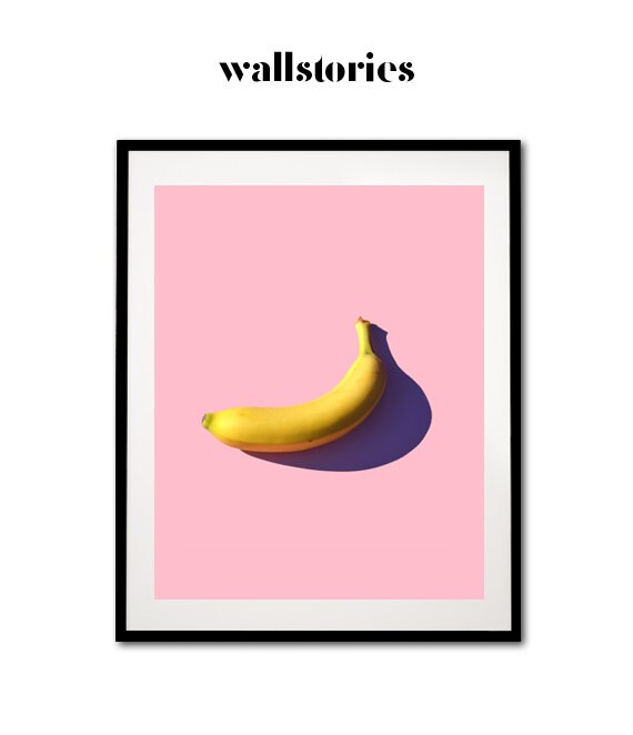 Banana Print, Fruit Print, Pink Print, Modern Wall Art, Banana Poster ...