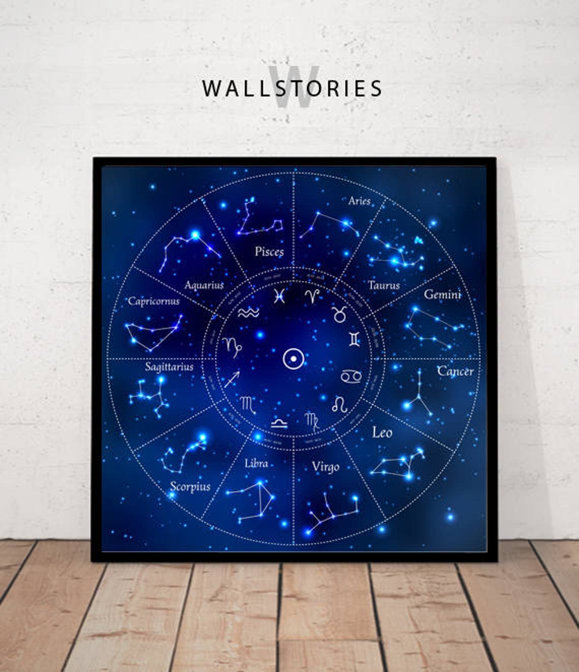 Constellations Map Print, Constellation Print, Stars Map, Constellation ...