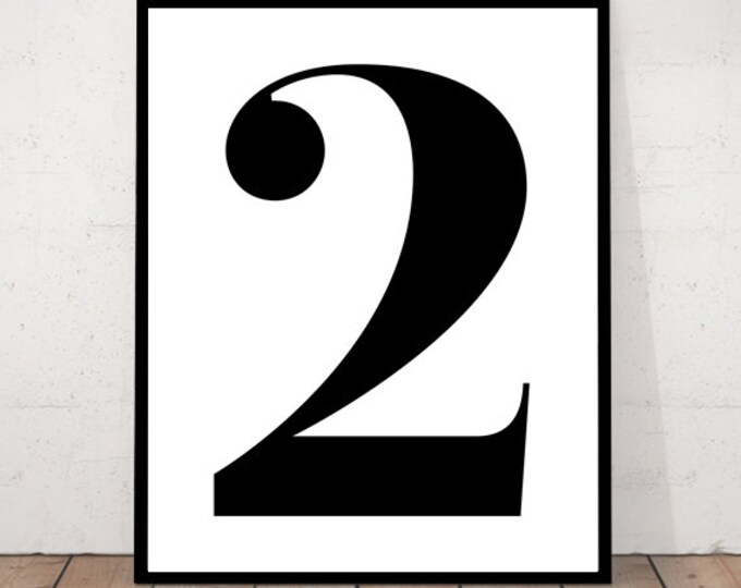 Number Two Print, Number Two, 2 Print, Number 2 Art, Printable Number ...