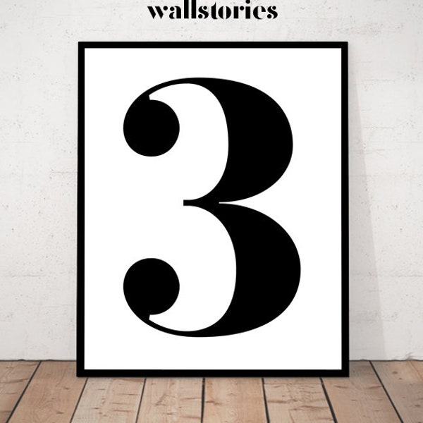 Número tres en blanco - Etsy México