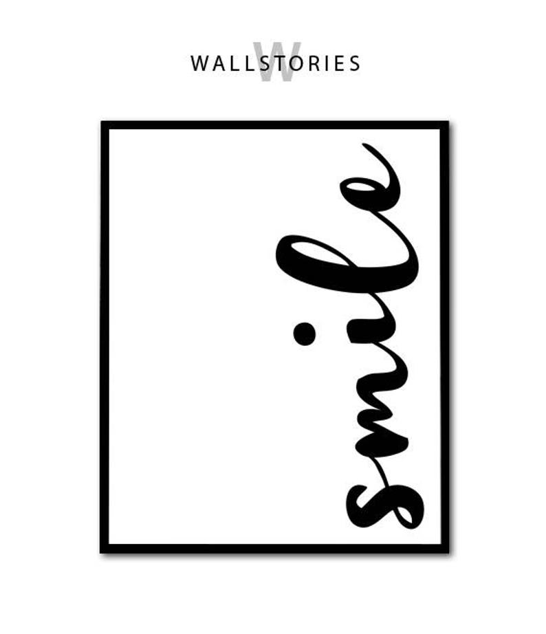 Smile Print Smile Home Decor Smile Wall Art Inspirational - Etsy