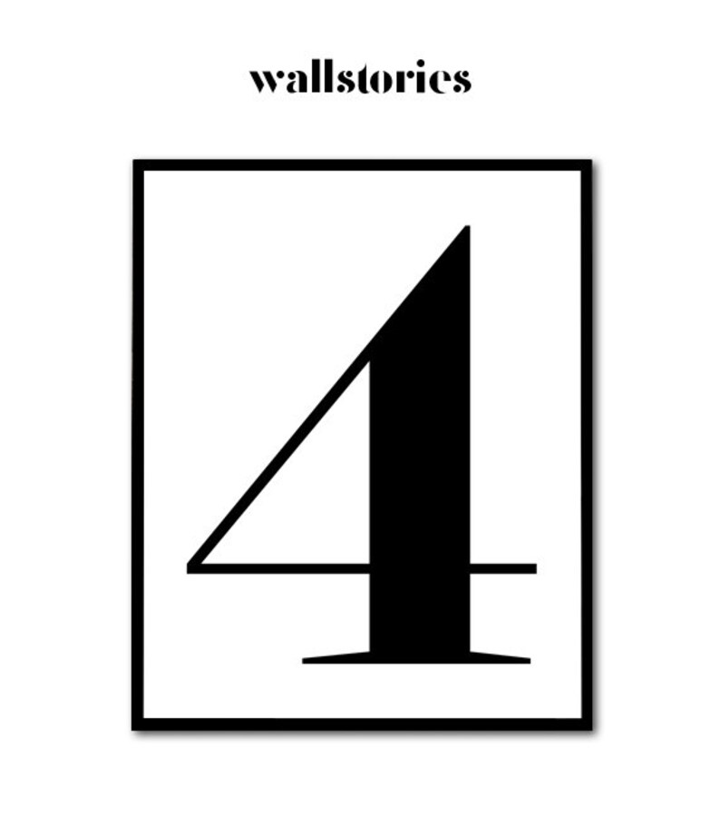 Number Four Print, Number 4, 4 Print, Number 4 Art, Printable Number ...