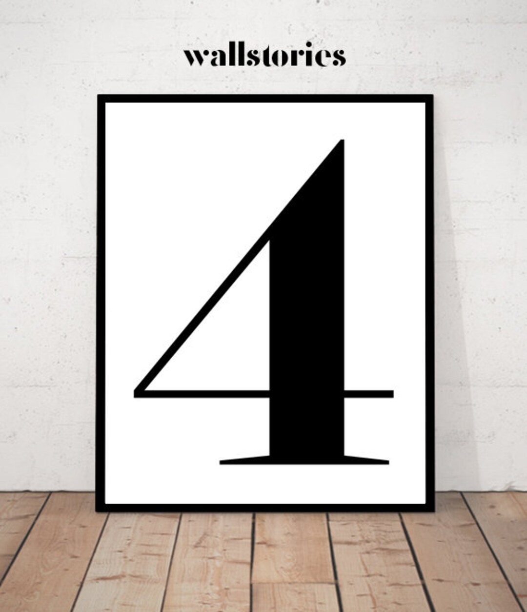 Number Four Print, Number 4, 4 Print, Number 4 Art, Printable Number ...