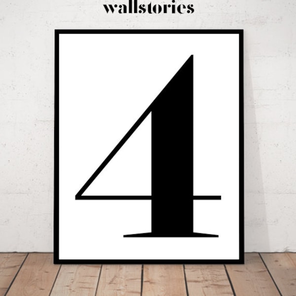 Number Four Wall Art - Etsy