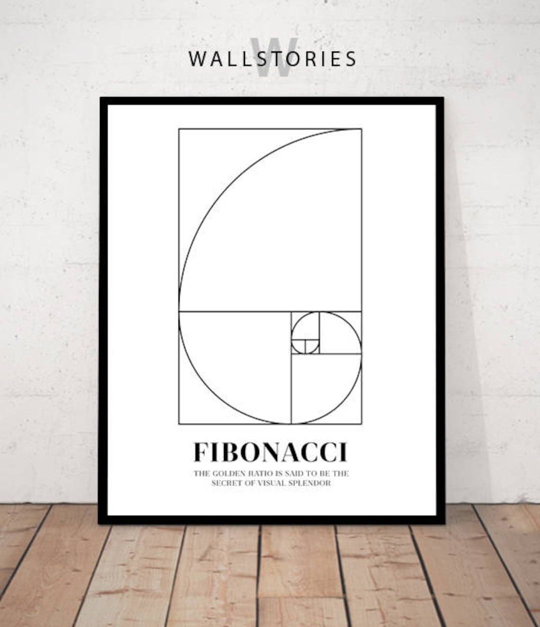 Fibonacci Spiral Wall Art Poster, Mathematics Fibonacci Numbers ...