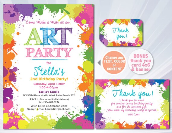 15 Excellent paint splatter invitations template You Can Use It At No ...