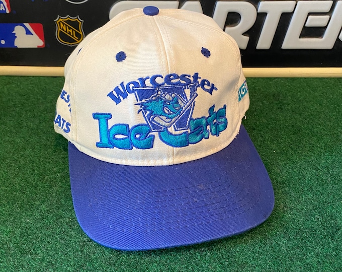 Vintage Worcester Icecats Snapback Hat Adjustable AHL Hockey by CCM #1 ...