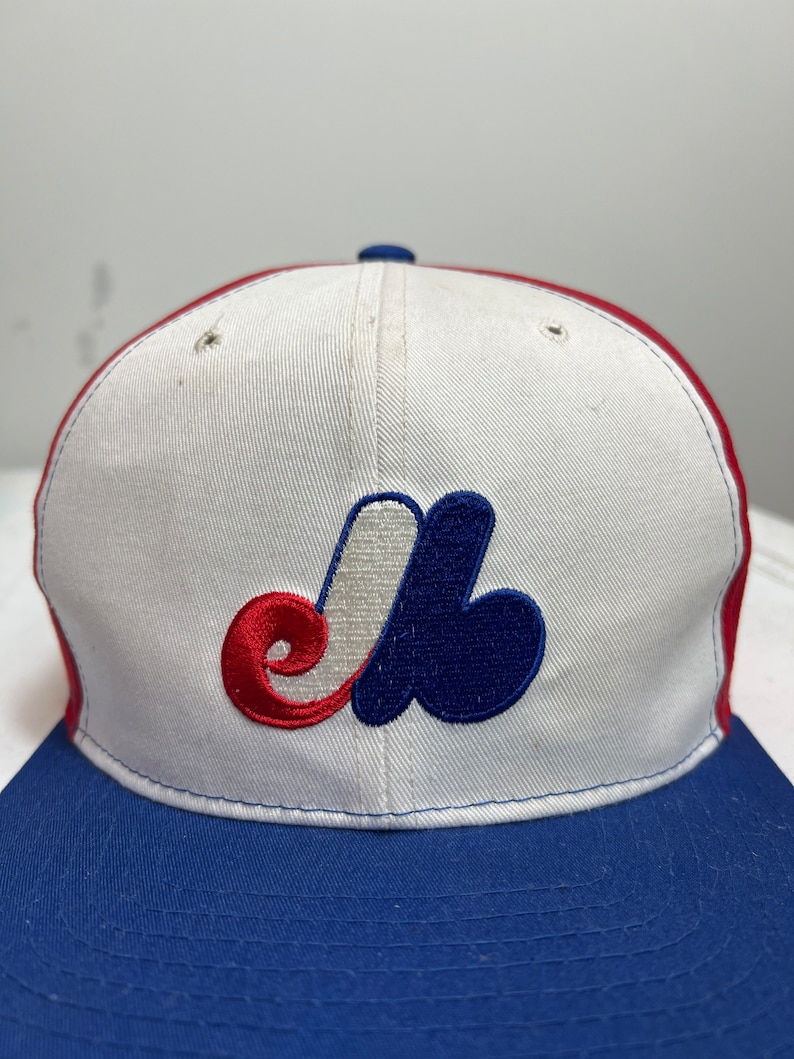Vintage Montreal Expos Pinwheel Snapback Hat Adjustable 90s MLB ...