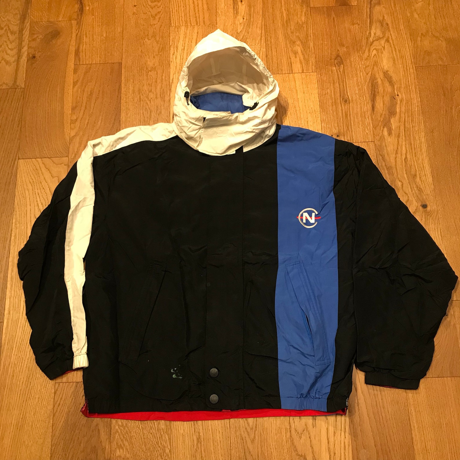 Vintage Nautica Competition Reversible Jacket 90s Full Zip Collapsible ...