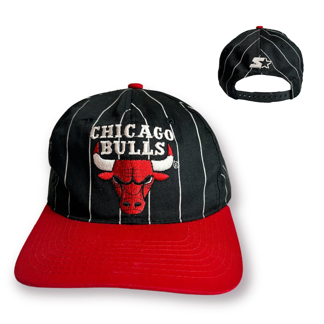 Vintage Chicago Bulls Pinstripe Snapback Hat Adjustable 90s NBA ...