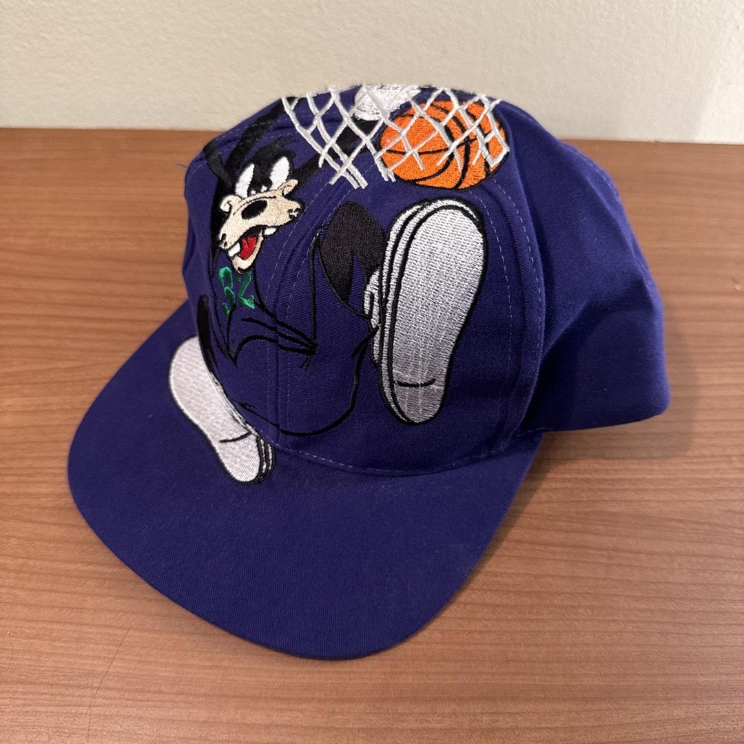 Vintage Goofy Basketball Big Logo Snapback Hat Dunking Cap 90s Purple ...