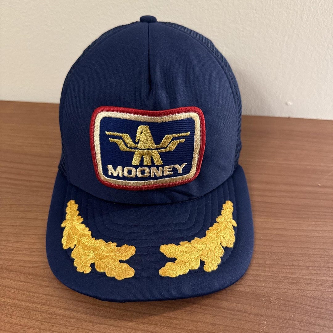 Vintage Mooney Aircraft’s Patch Snapback Hat Cap Gold Leaf Designer ...