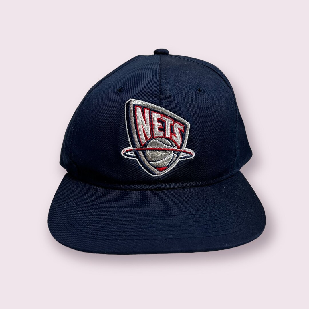 Vintage New Jersey Nets Plain Logo Snapback Hat Adjustable 90s NBA ...