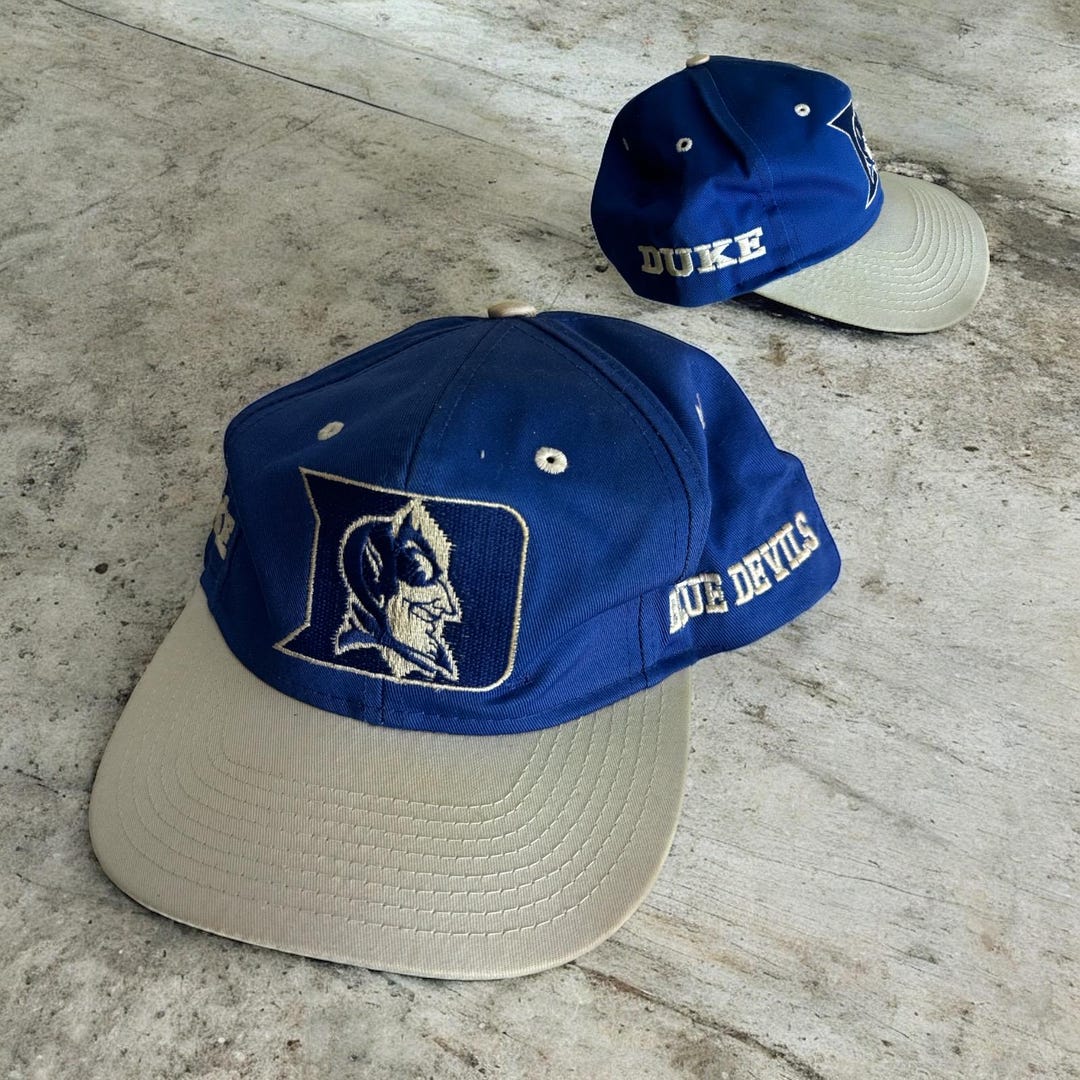 Vintage Duke University Blue Devils Snapback Hat Adjustable Competitor ...