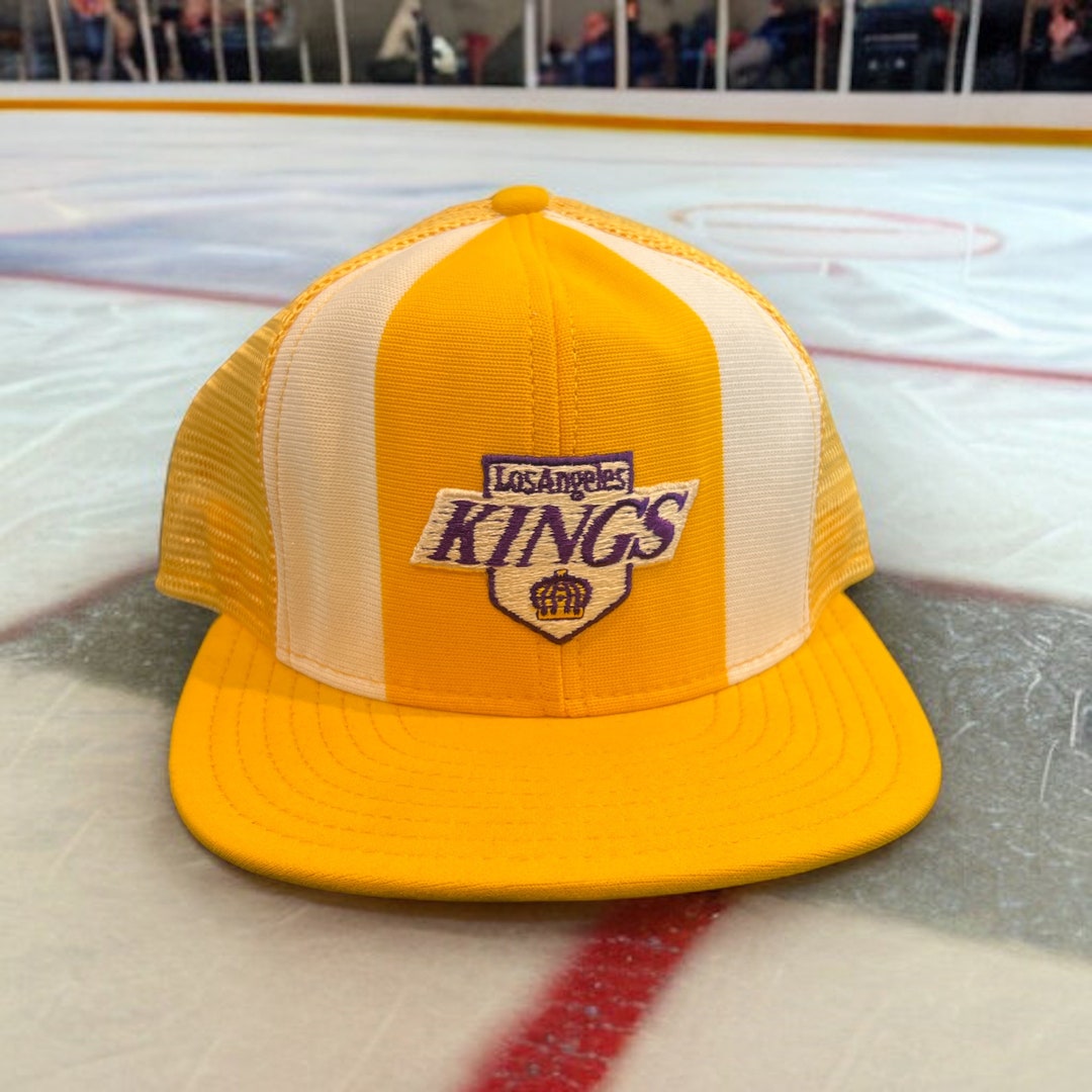 Vintage Los Angeles Kings Motion Script Snapback Hat Adjustable ...