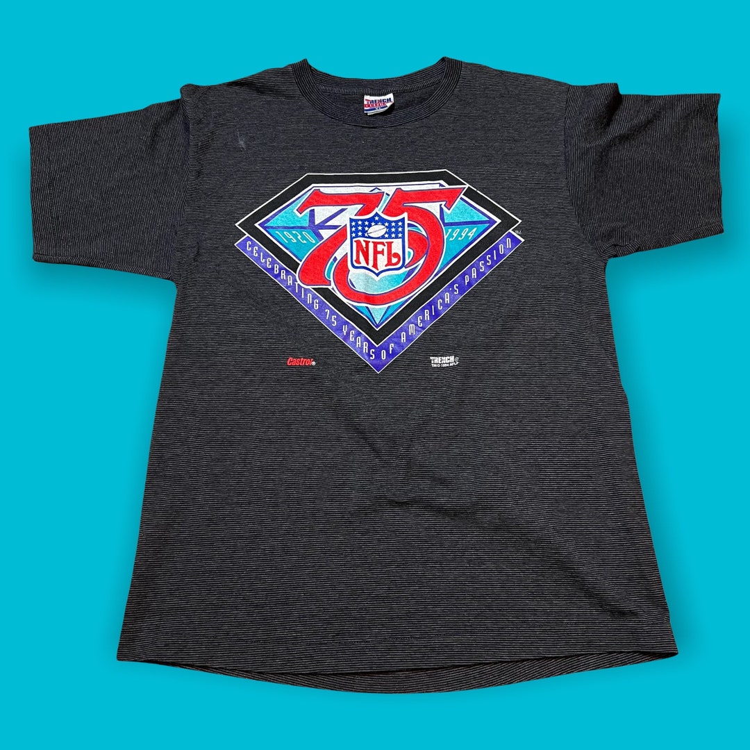 Vintage NFL 75th Anniversary Tee Shirt 1920-1994 Football Castro Trench ...