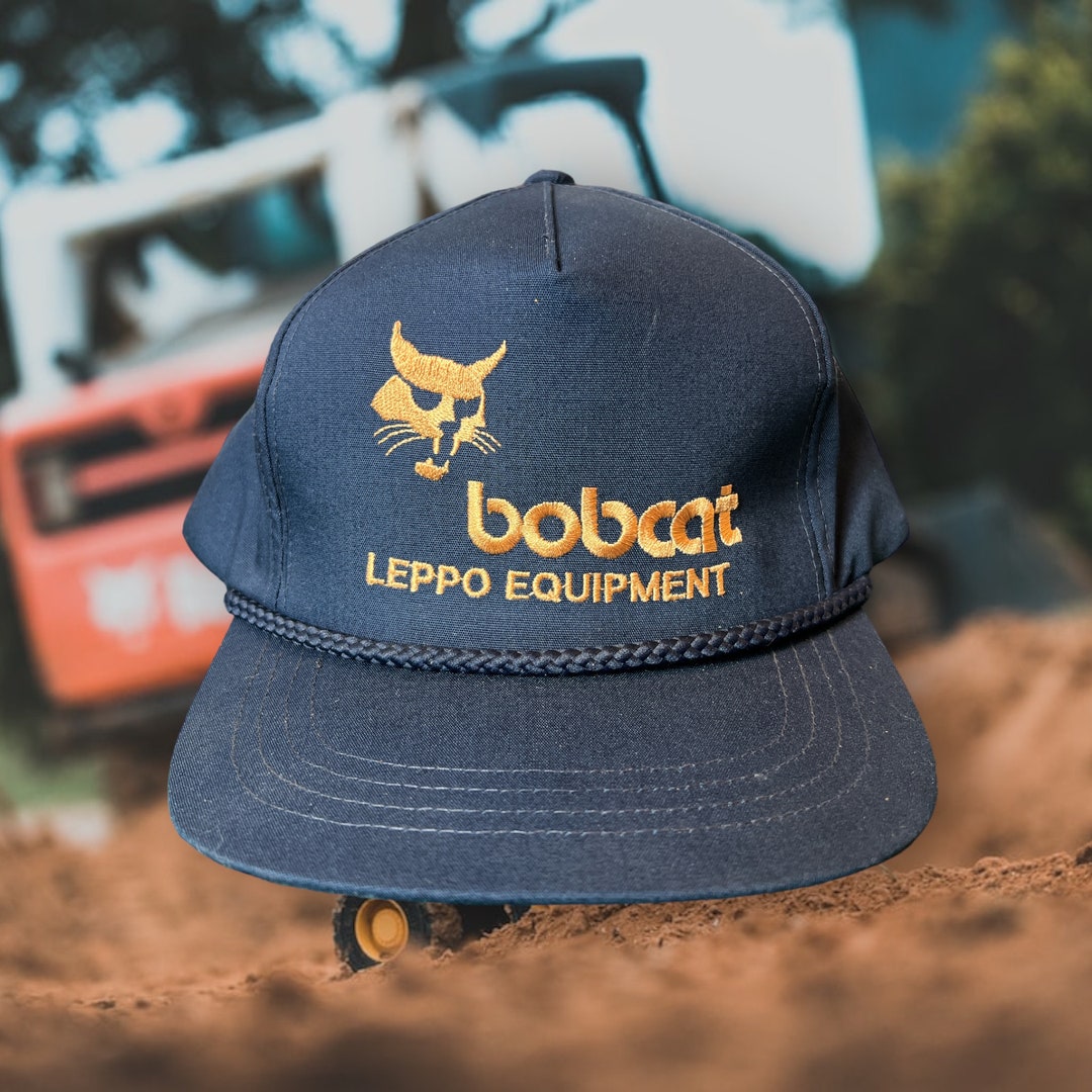 Vintage Bobcat Leppo Equipment Snapback Hat Adjustable 90s Construction ...
