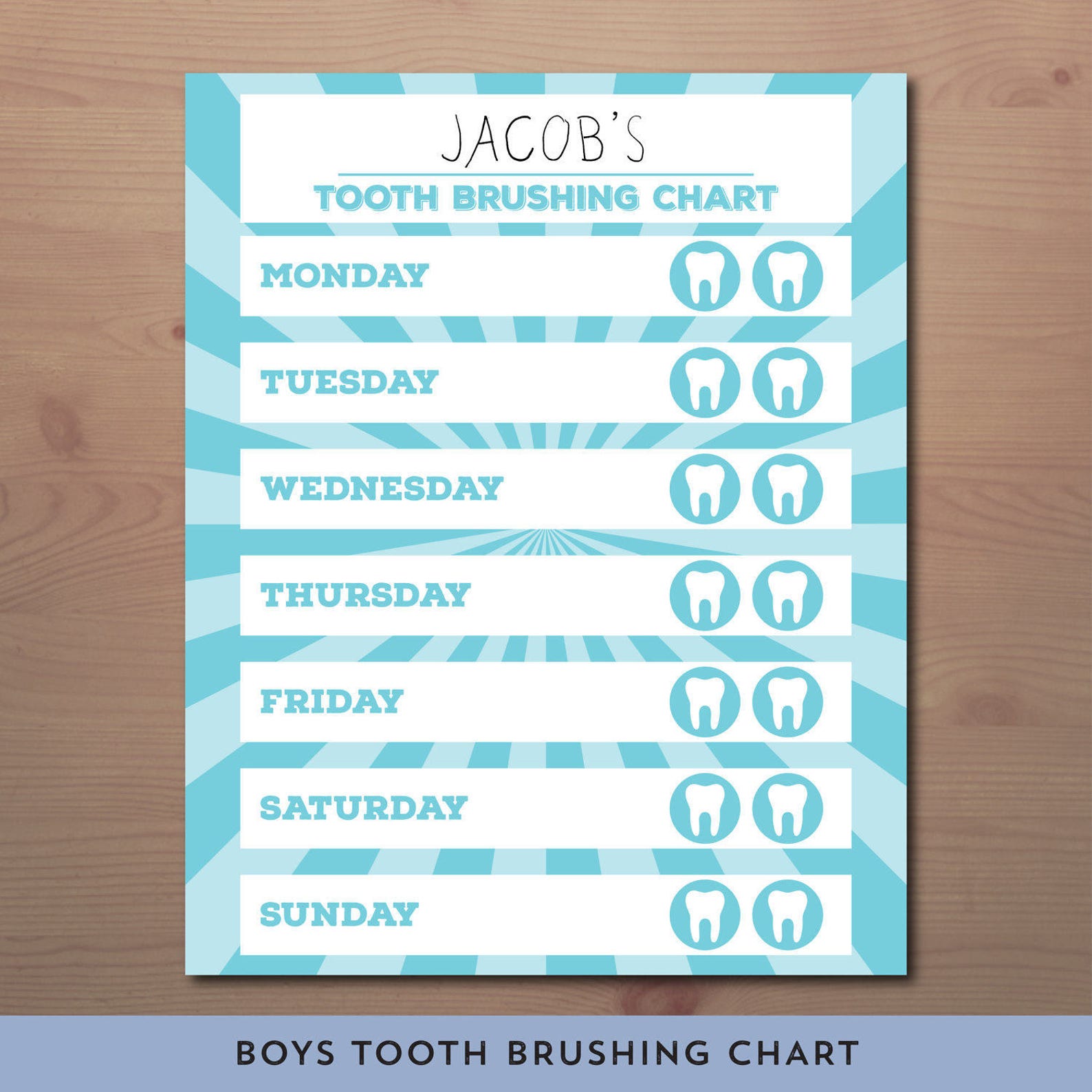 Tooth Brushing Chore Chart, Tooth Brushing Printable, Reward Chart ...