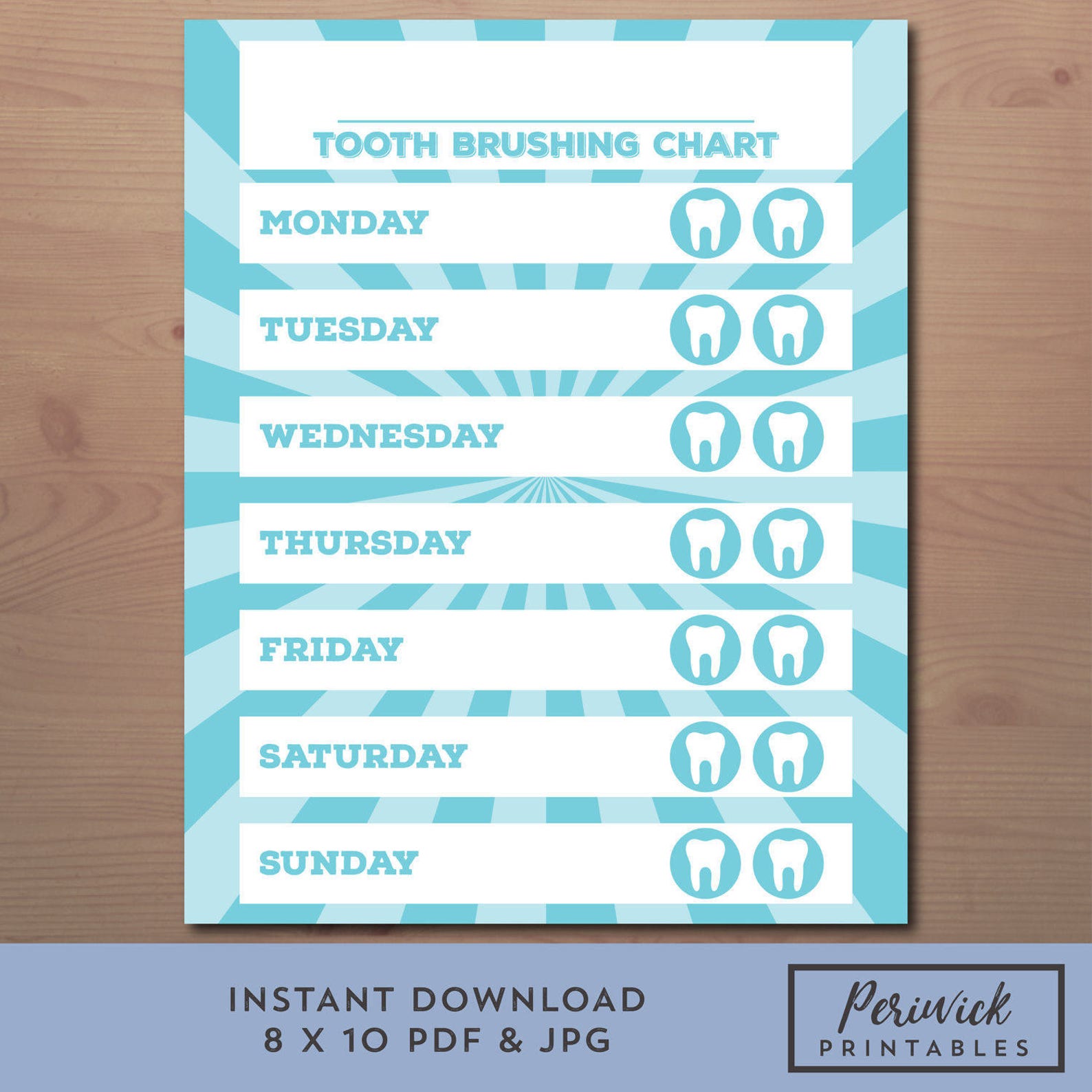 Tooth Brushing Chore Chart, Tooth Brushing Printable, Reward Chart ...