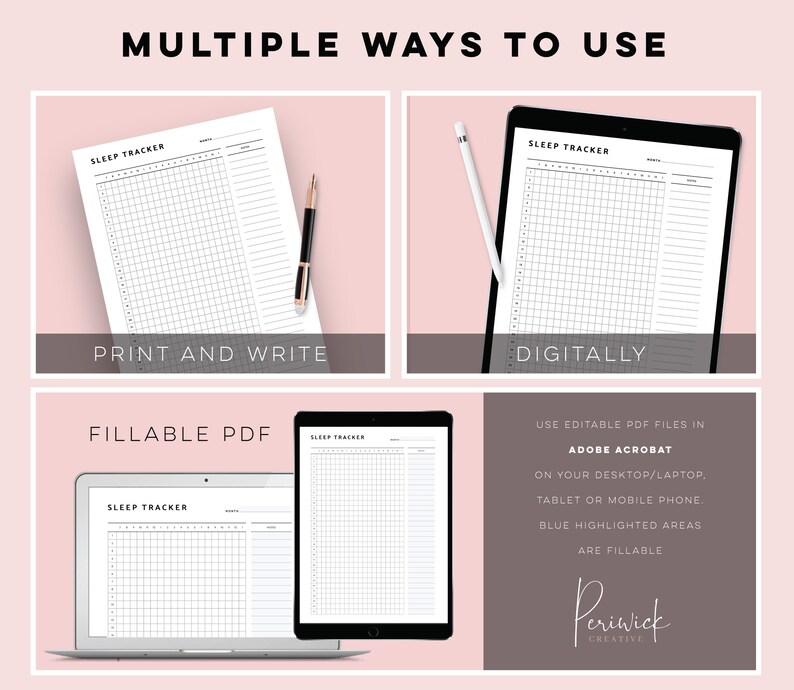 Sleep Tracker Printable, Home Organiser Planner Inserts, Life Organiser ...