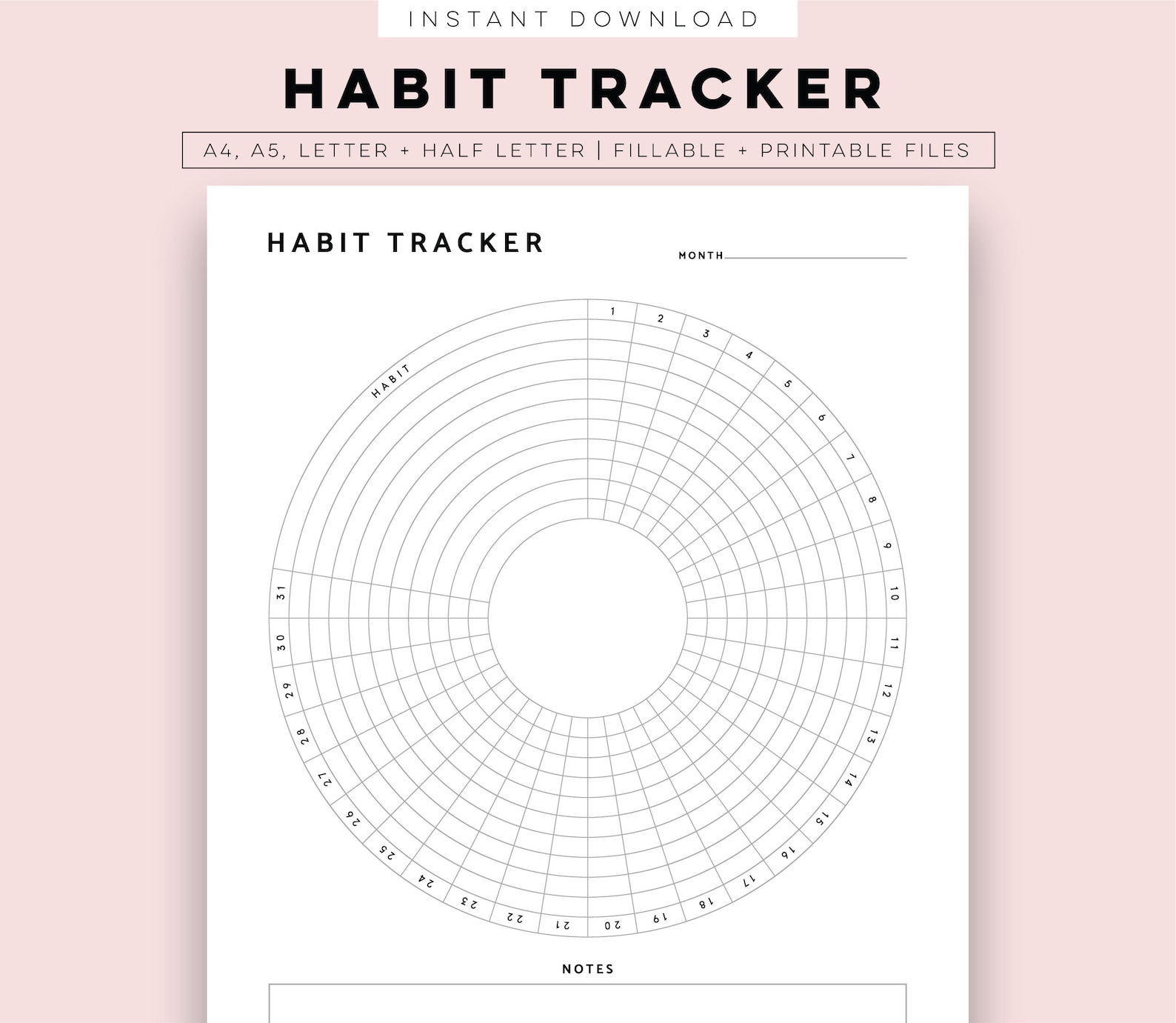 Habit Tracker Printable, Daily Habits Tracker Organiser Planner Inserts ...