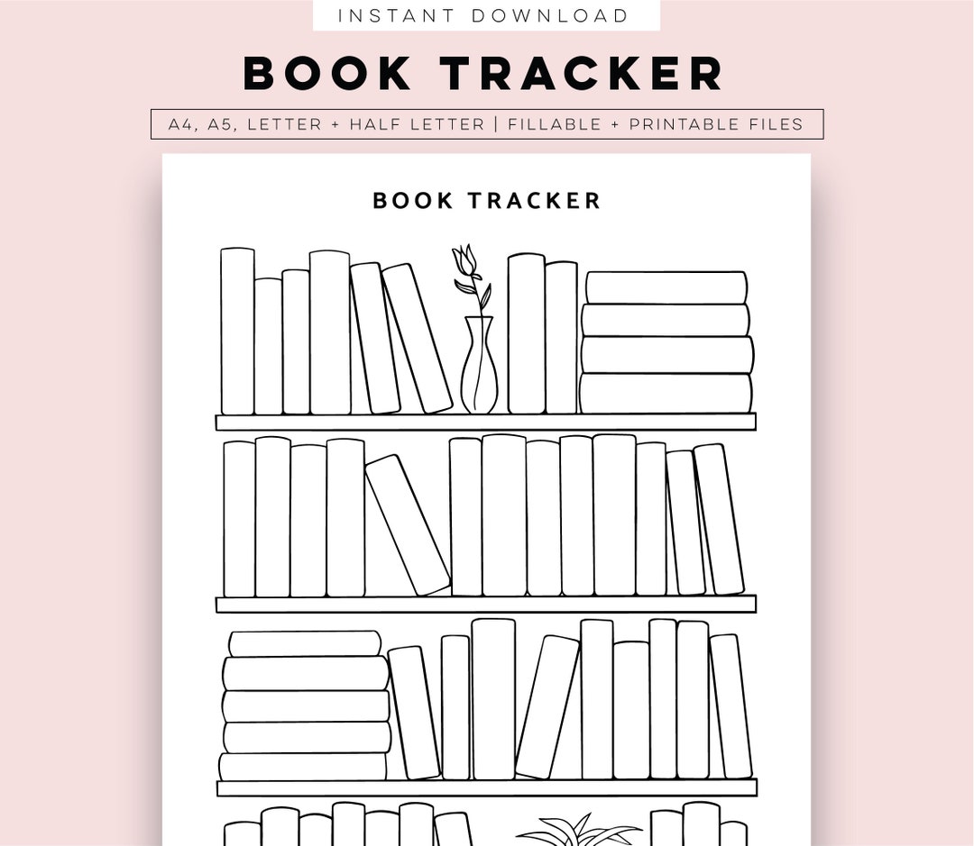 Book Shelf Printable, Books to Read, Book Tracker Planner Inserts A5 ...
