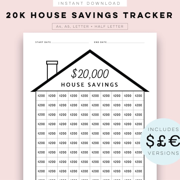 Home Savings Tracker - Etsy