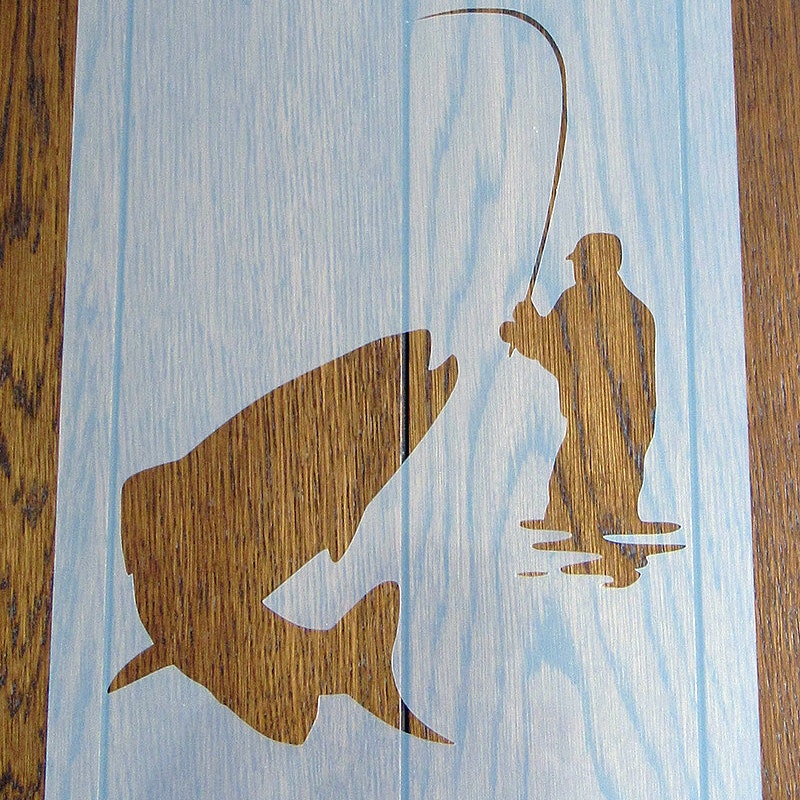 Fishing Stencil - Etsy