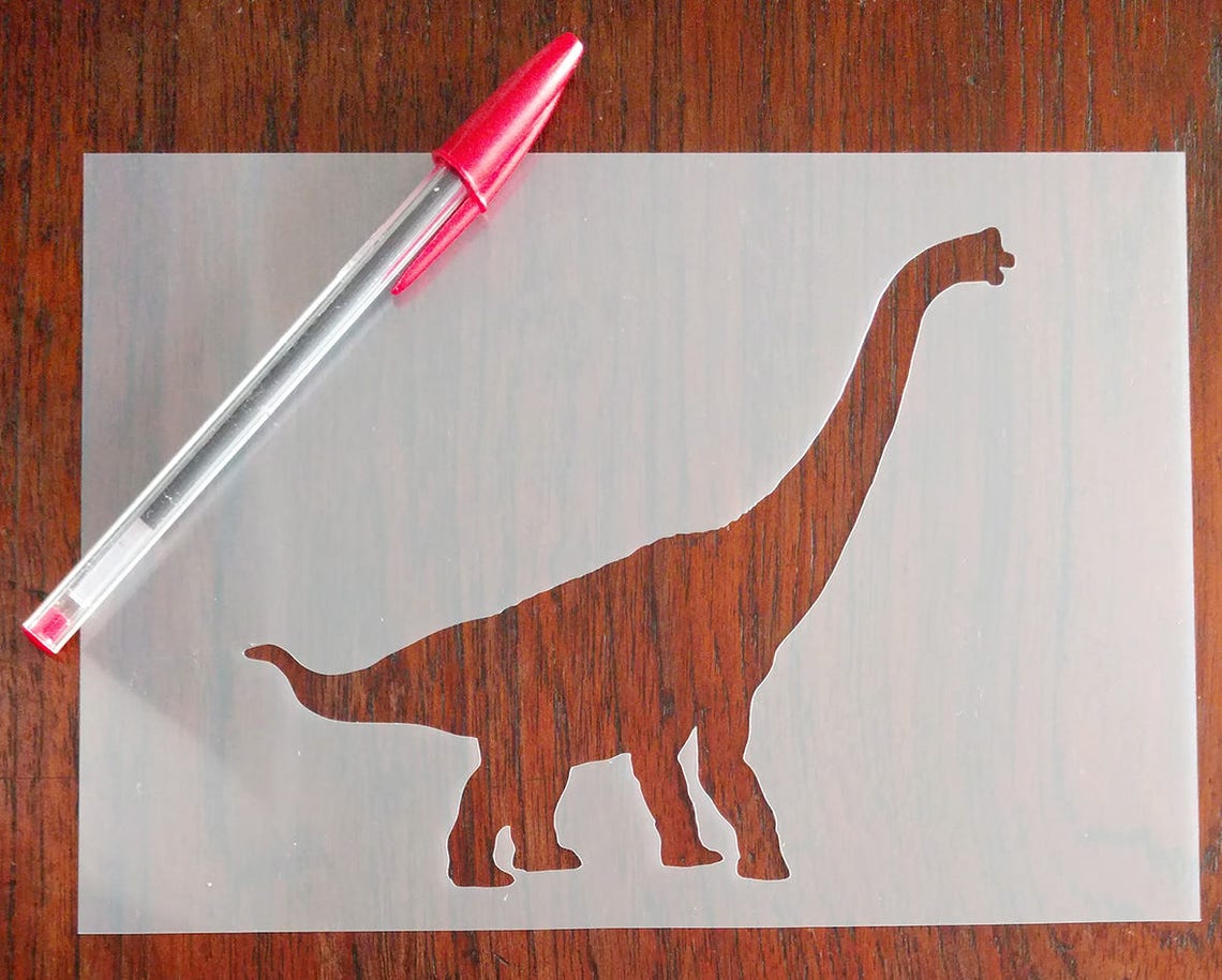 Brontosaurus dinosaur A5 Stencil Mask Reusable PP Sheet for | Etsy
