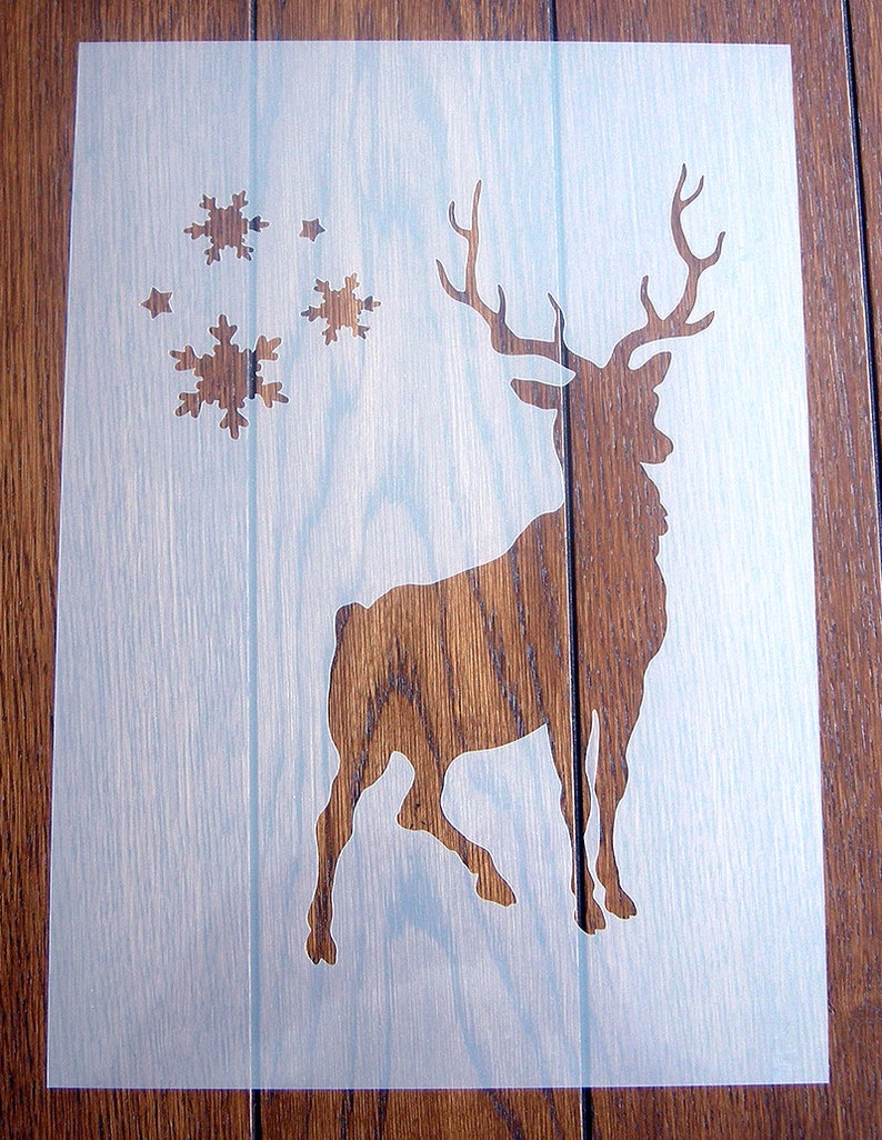 Rudolph the Reindeer Stencil Reusable PP Sheet for Arts & Crafts, DIY ...