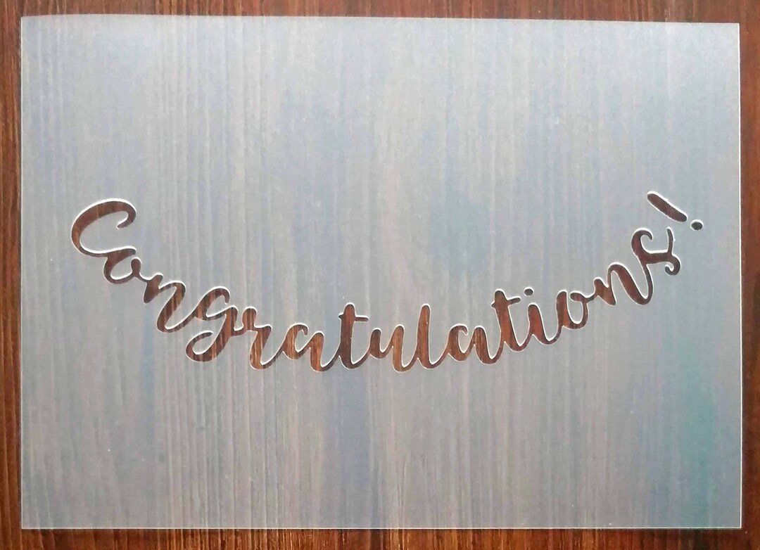 Congratulations! A5 Stencil Reusable PP Sheet for Arts & Crafts, DIY ...