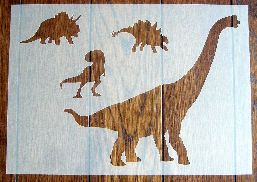 Brontosaurus Dinosaur Stencil Mask Reusable PP Sheet for Arts & Crafts ...