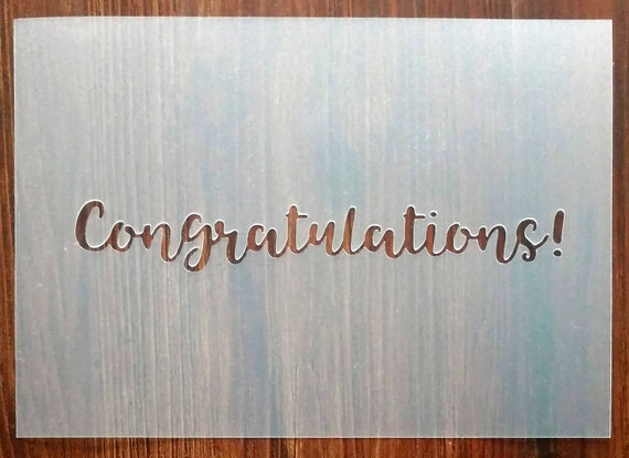 Congratulations A5 Stencil Reusable PP Sheet for Arts & | Etsy