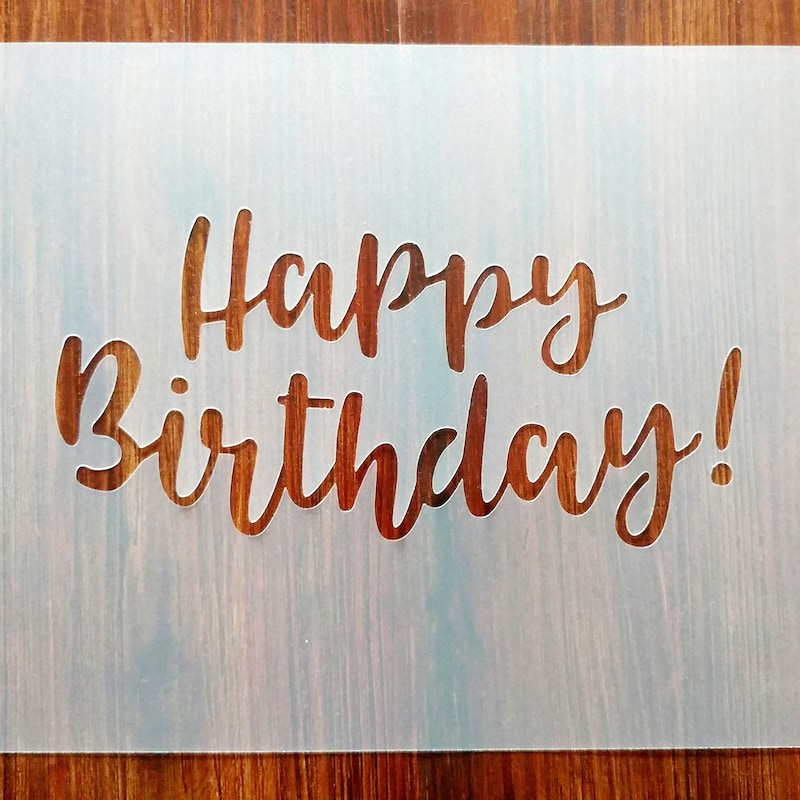Happy Birthday Cake Stencils - Etsy