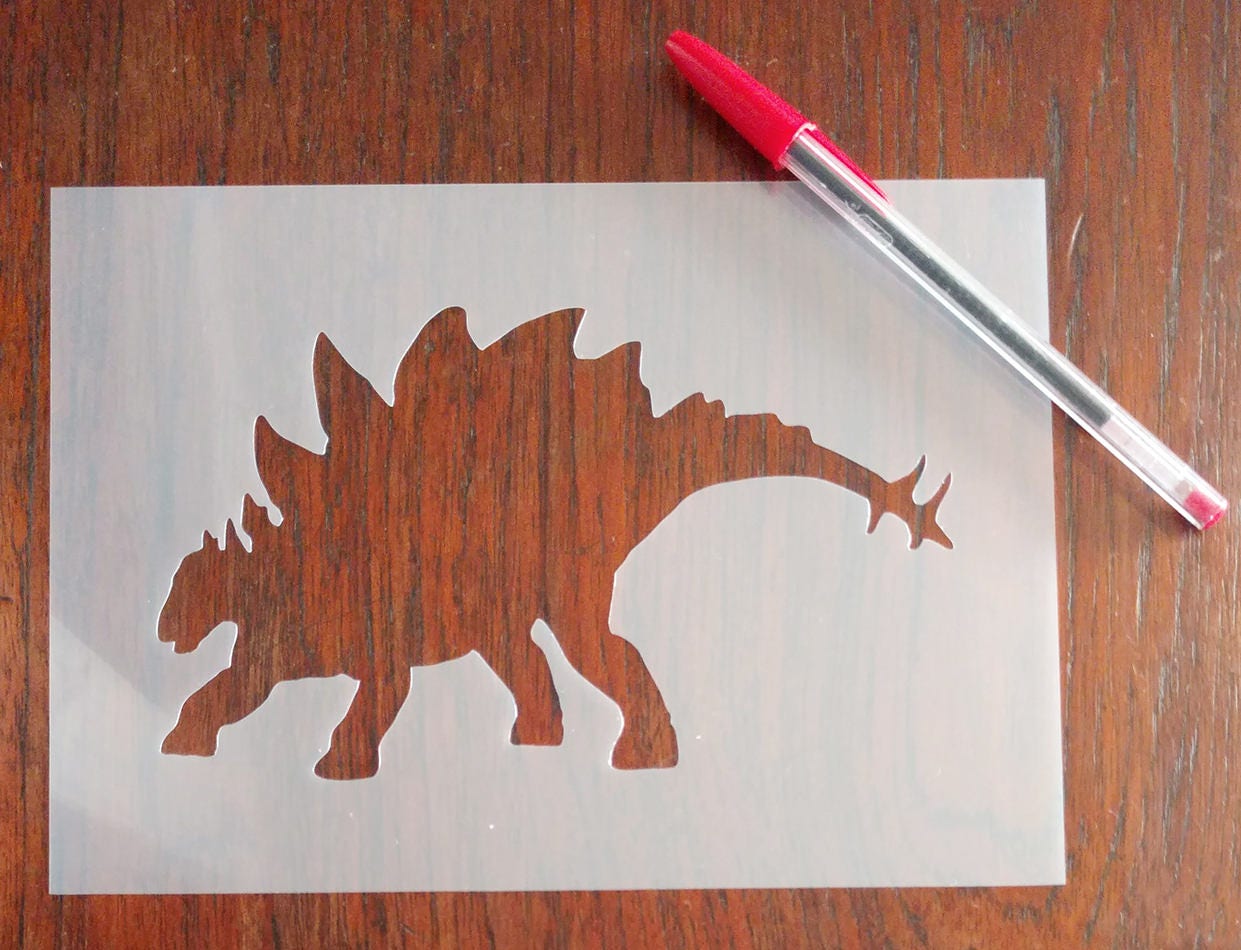 Stegosaurus dinosaur A5 Stencil Mask Reusable PP Sheet for | Etsy