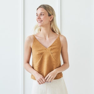 Linen Strap Top VIOLA Linen Tank Top Linen Sleeveless Top - Etsy
