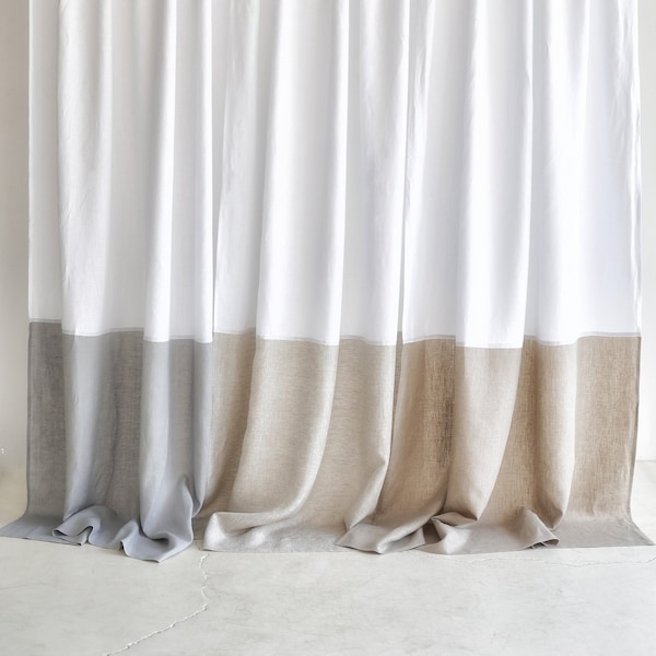 Color Block Curtains - Etsy