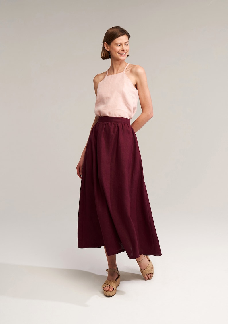 Linen Strap Top KAYLA Halter Neck Linen Top Double Linen | Etsy