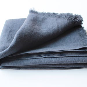 Softened Linen Throw, Linen Throw Blanket, Charcoal Throw, Natural ...